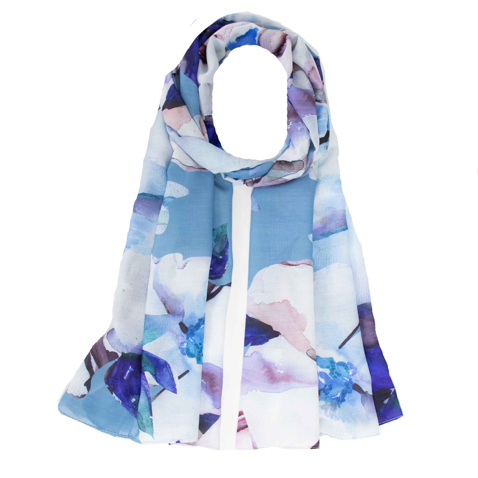 Printed Shawl for Women Artistic & Lightweight Blue Abstract Design - ShopiPersia