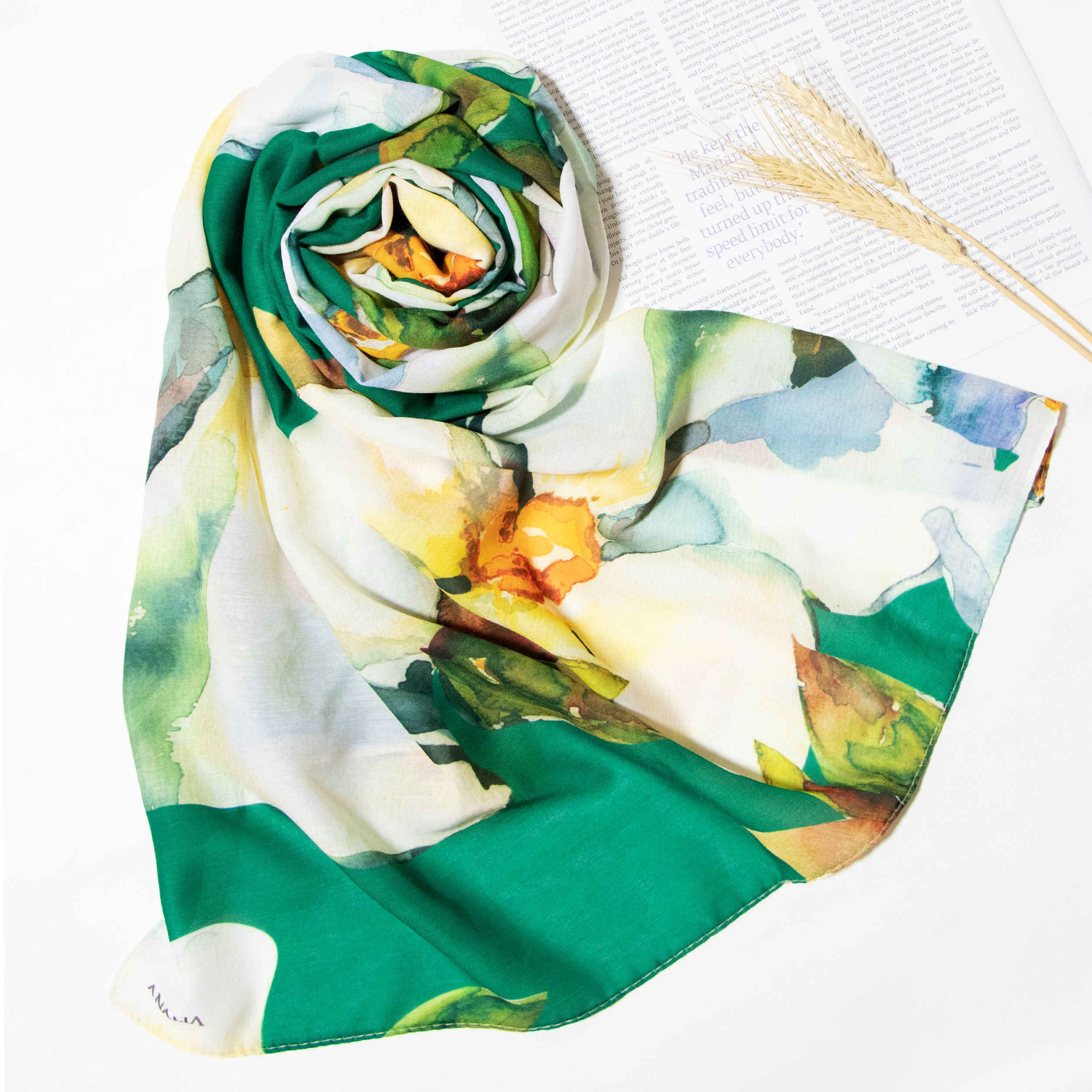 Printed Shawl for Women Artistic & Lightweight Blue Abstract Design ...