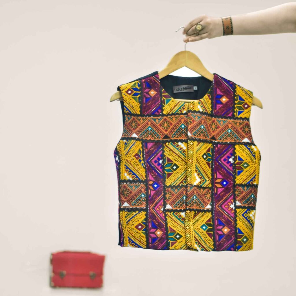 Women's Vest with Persian Embroidered Patchwork Design - ShopiPersia