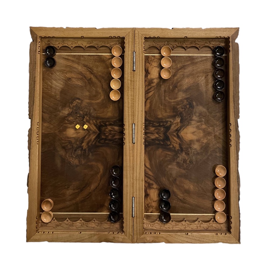 Wood Carved Backgammon Board Handcrafted with Persian Heritage Shapur ...