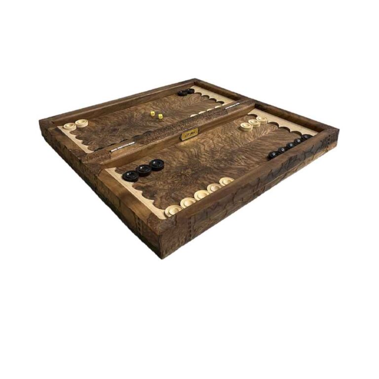 Wood Carved Backgammon Board Handcrafted with Phoenix Design - ShopiPersia