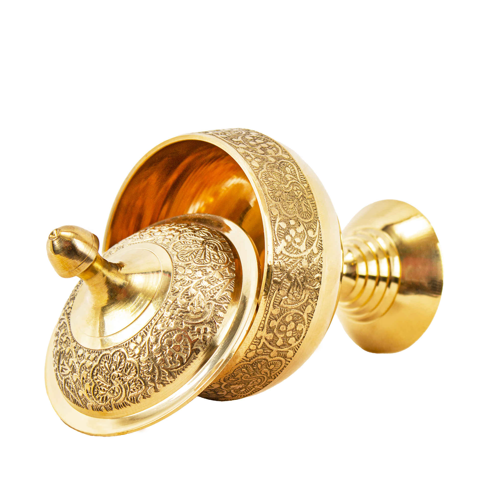 Brass Sugar Bowl with Lid Tavoos - ShopiPersia