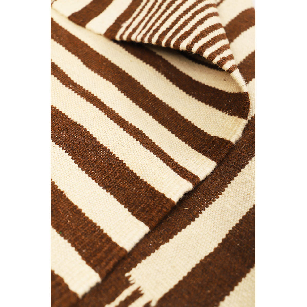 Genuine Persian Wool Kilim Rug Handwoven in Isfahan Striped Cream ...