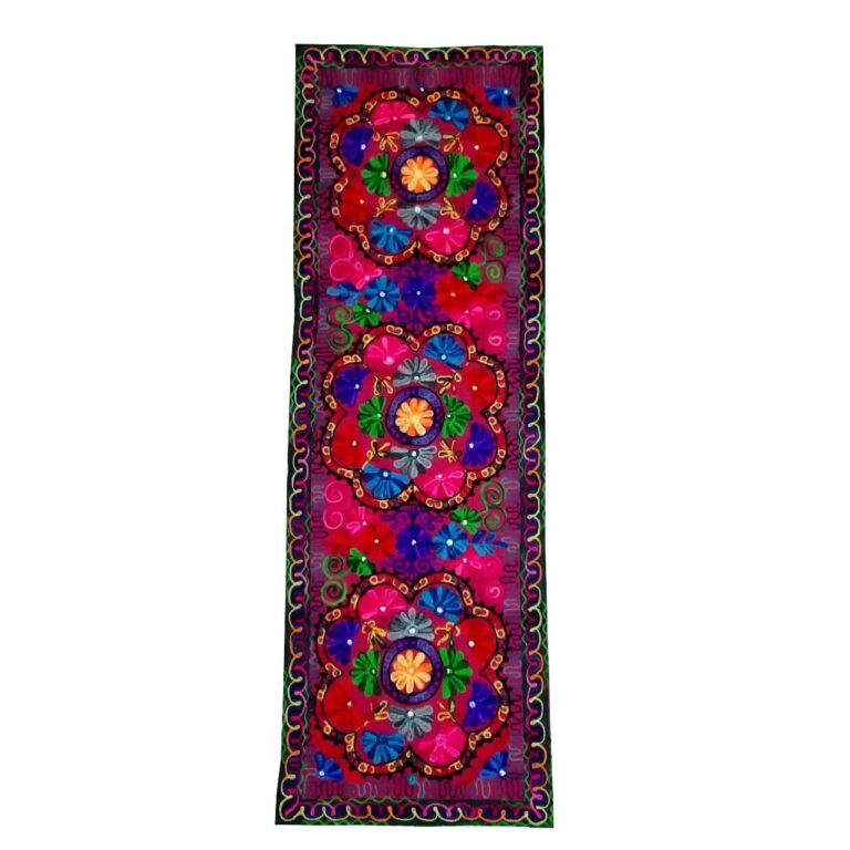 Persian Elegance Red Velvet Table Runner Shams II - ShopiPersia
