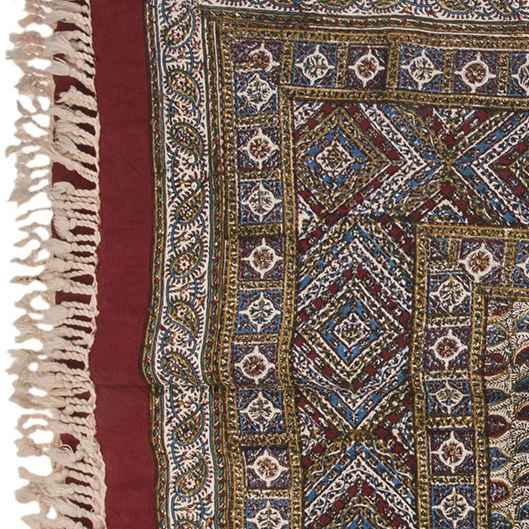 Iranian Tablecloth: Isfahan's Traditional Kalamkari Block Print Binesh ...