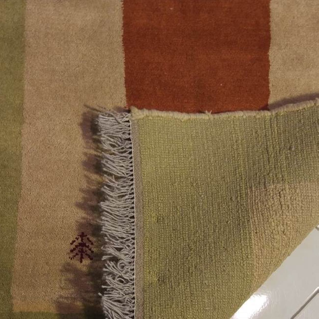 Original Persian Gabbeh Wool Rug Handwoven in Fars Jade Green - ShopiPersia