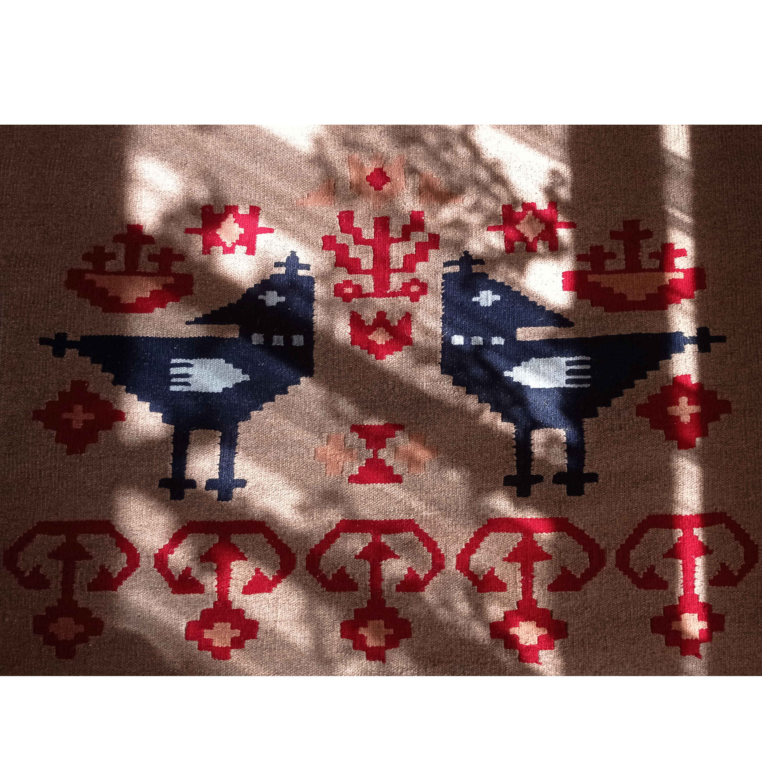 Original Persian Wool Kilim Rug Handwoven in Isfahan Mina Bird ...