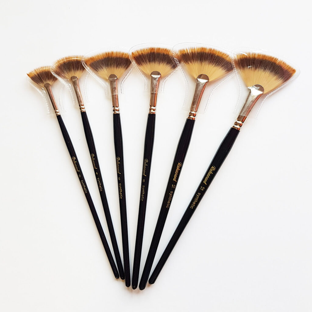 Paint Brush Set 6pcs Fan Bristle & Wooden Handle - ShopiPersia