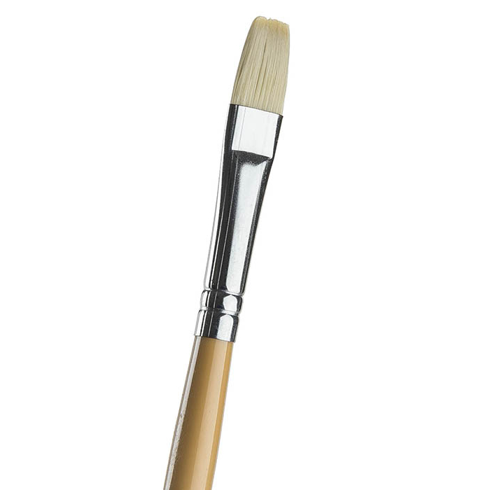 7-Piece Flat Bristle Paint Brush Set for Watercolor, Acrylic, & Gouache ...