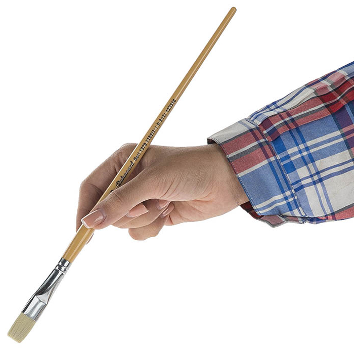 7-Piece Flat Bristle Paint Brush Set for Watercolor, Acrylic, & Gouache ...