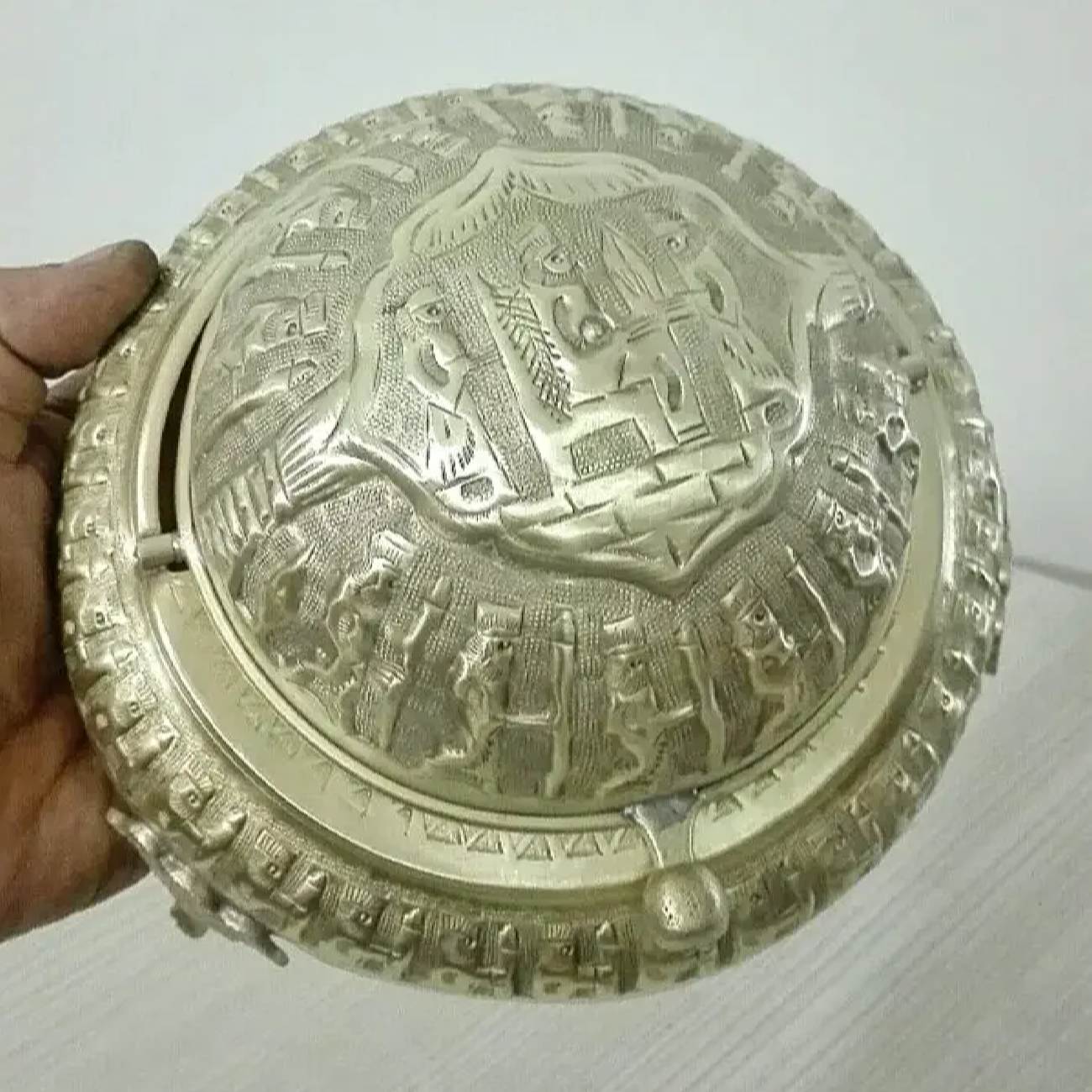 Persian Caviar Server with Brass Roll Top Handmade - ShopiPersia