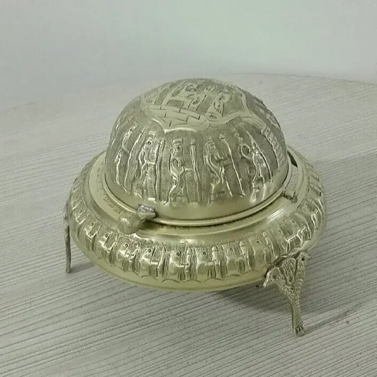 Persian Caviar Server with Brass Roll Top Handmade - ShopiPersia