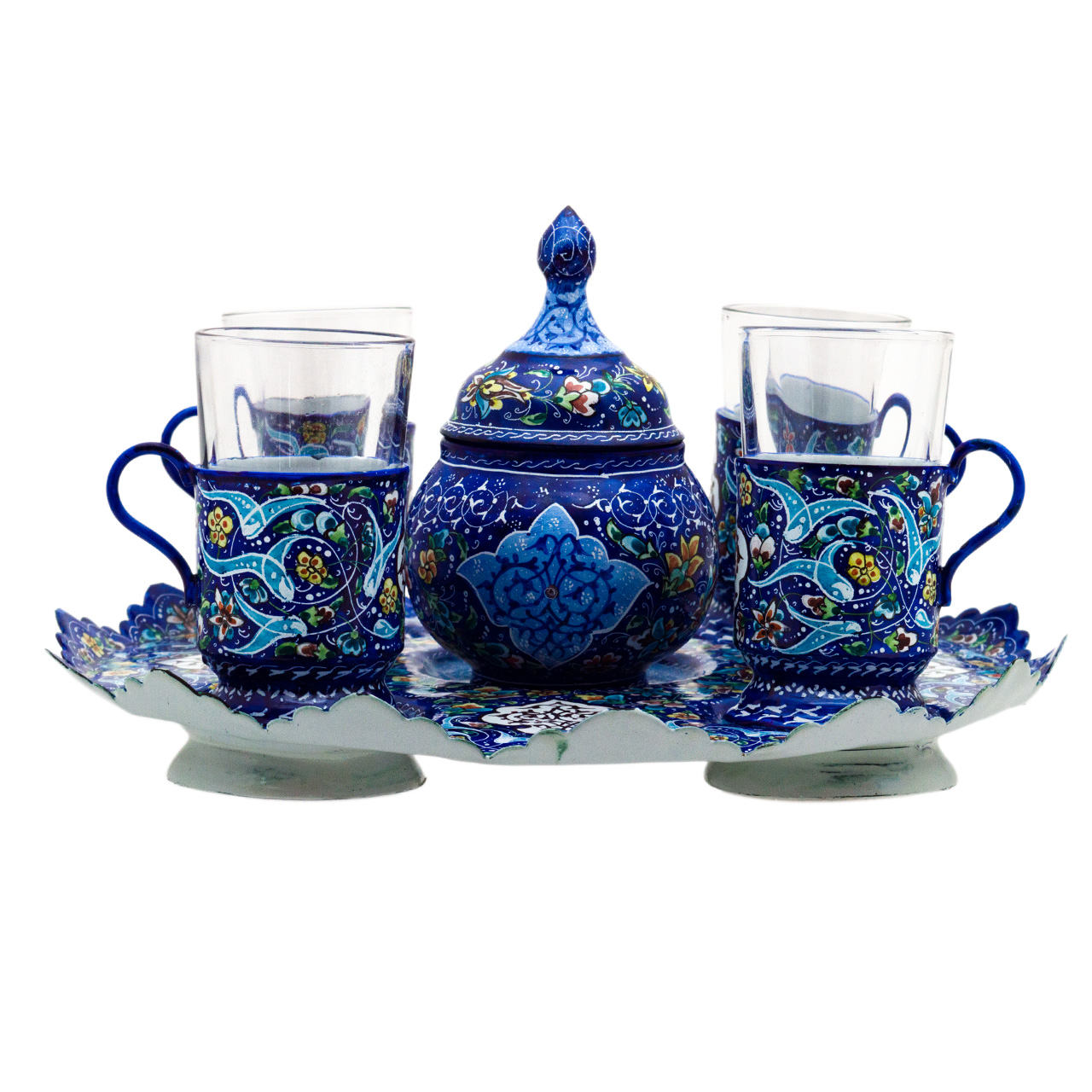 Persian Tea Set Model Azalia Silver - ShopiPersia