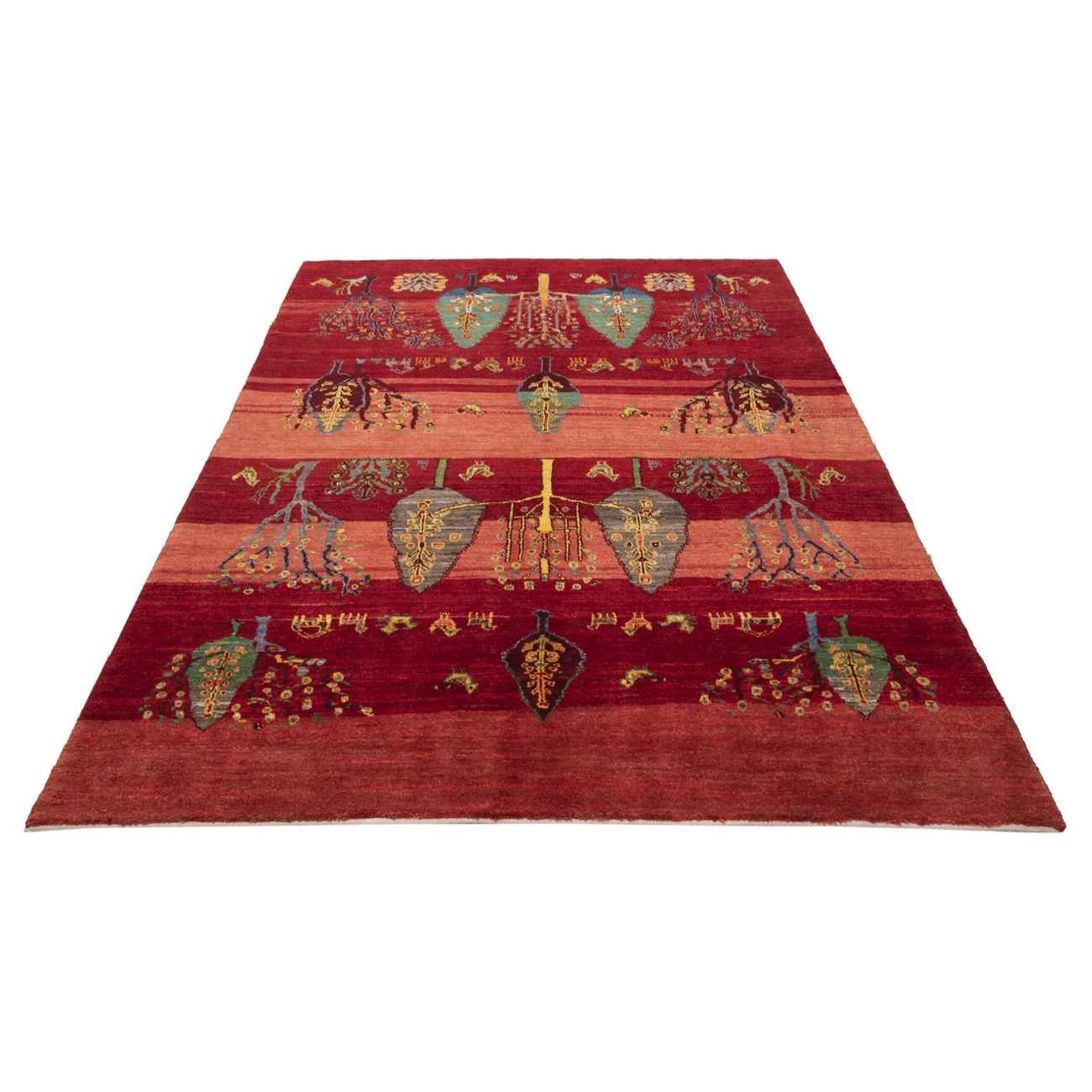Persian Gabbeh Wool Rug Handwoven in Fars Tree Motifs - ShopiPersia