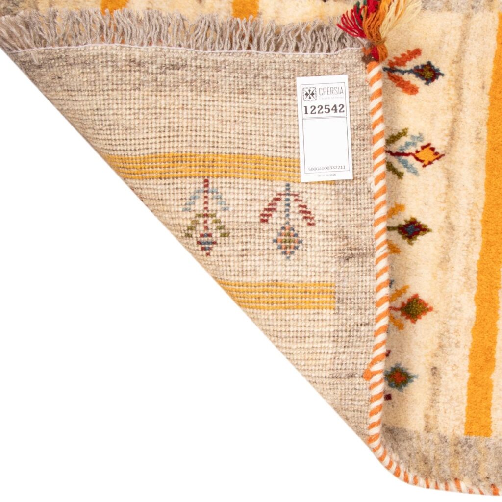 Persian Gabbeh Wool Runner Rug Traditionally Handwoven in Fars Cream ...