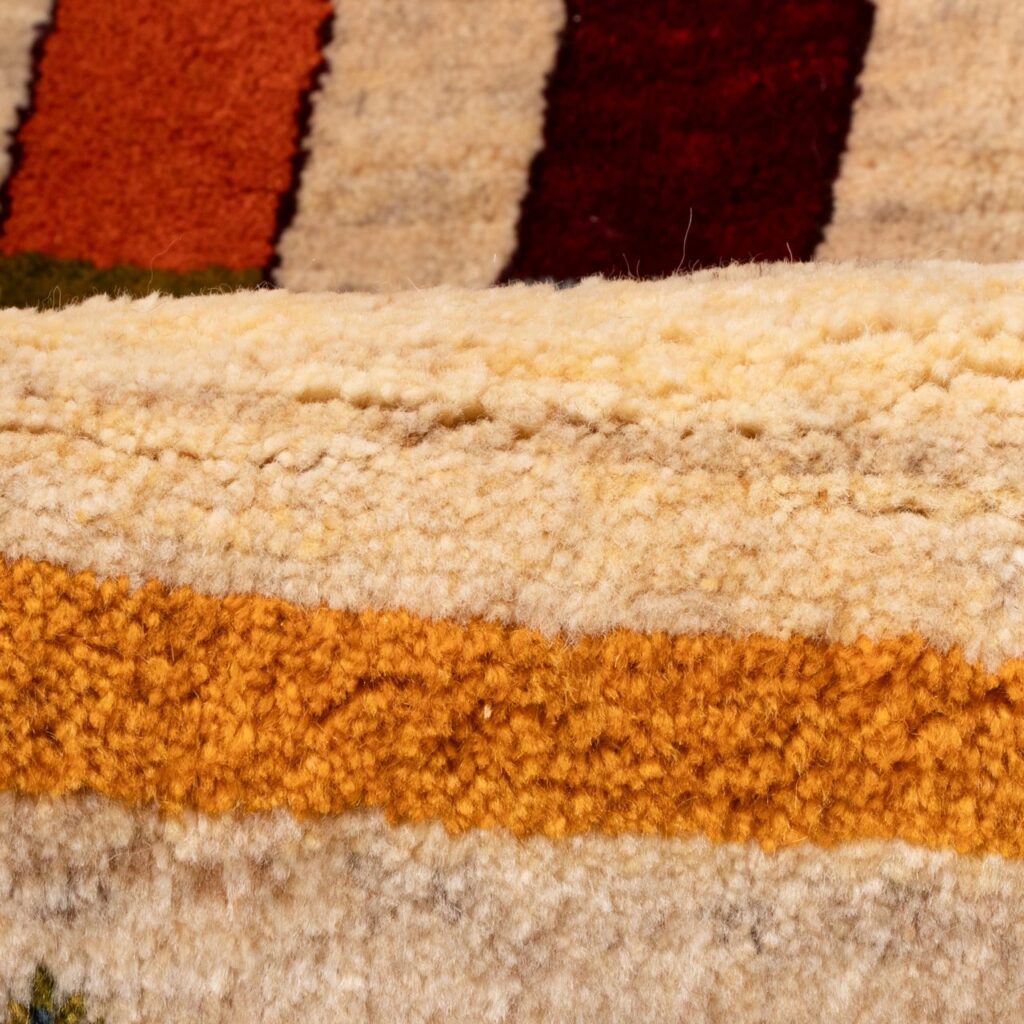 Persian Gabbeh Wool Runner Rug Traditionally Handwoven in Fars Cream ...