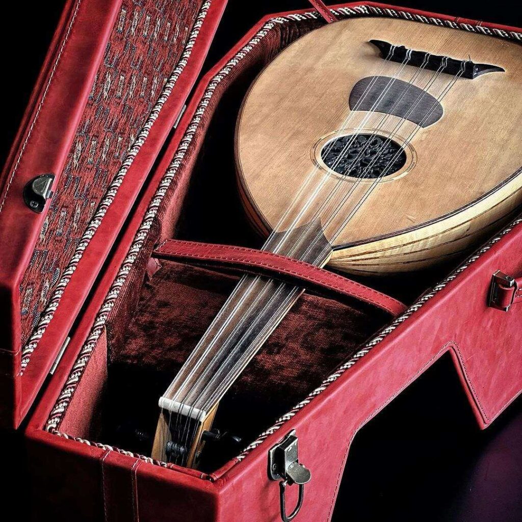 Persian Oud Hard Case Luxurious Handmade with Natural Leather Covering ...