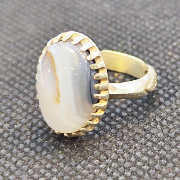Persian Dendritic Agate Shajar Silver Ring for Men Nima - ShopiPersia