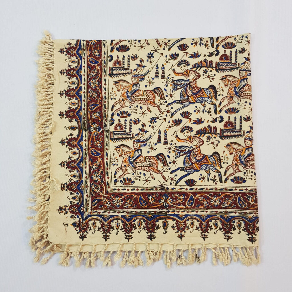 Persian Tablecloth: Isfahan's Traditional Kalamkari Block Print Horse ...
