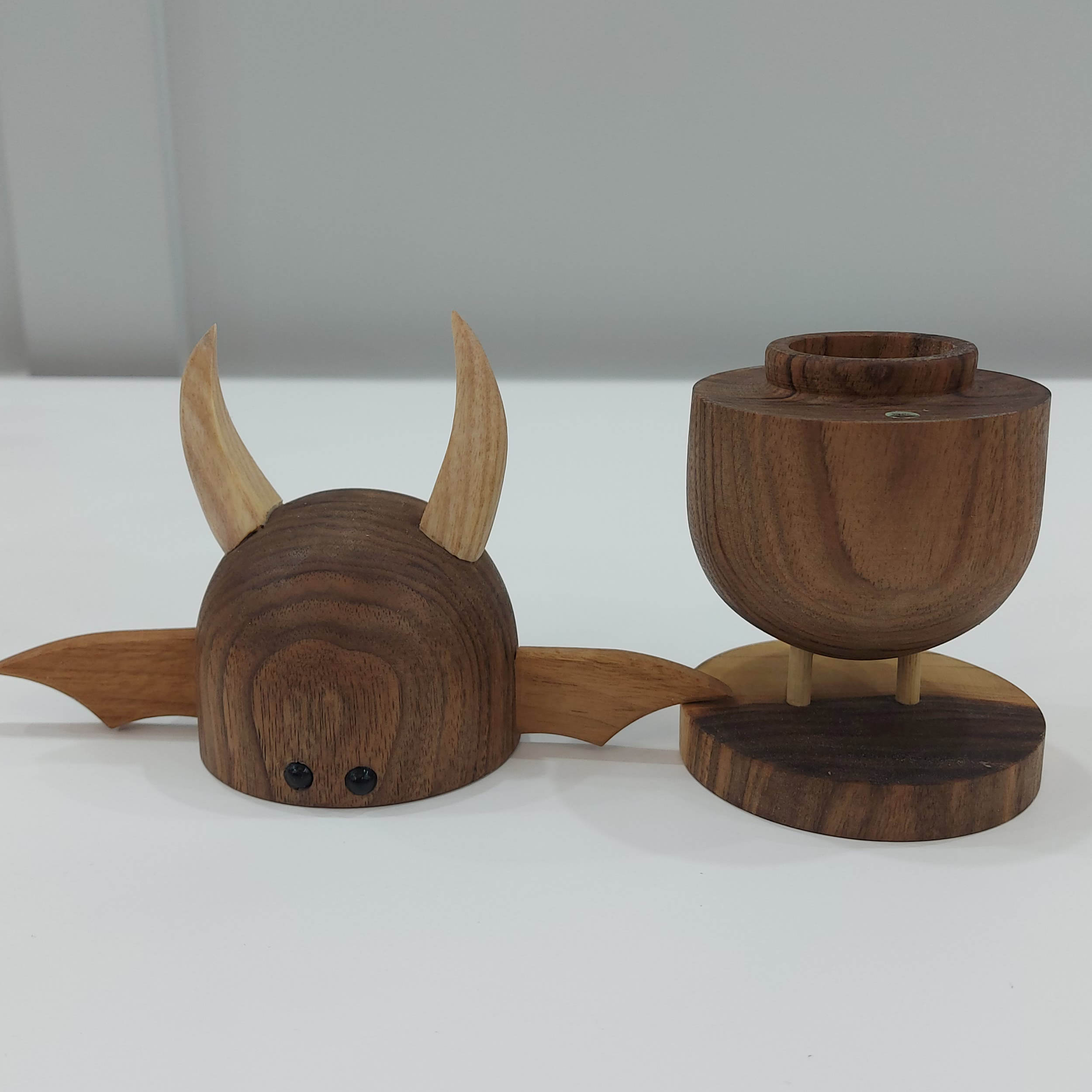 Brown Bat Design Wooden Toothpick Dispenser - ShopiPersia