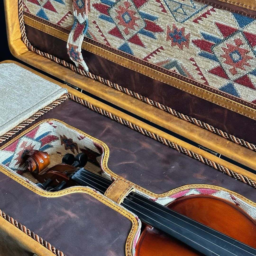Violin Hard Case Handmade from Fir Wood & Natural Leather - ShopiPersia