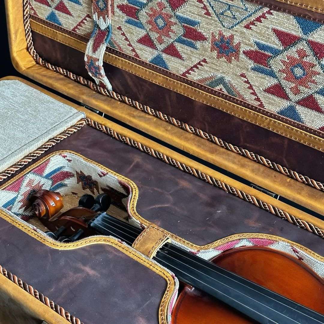 Violin Hard Case Handmade from Fir Wood & Natural Leather - ShopiPersia