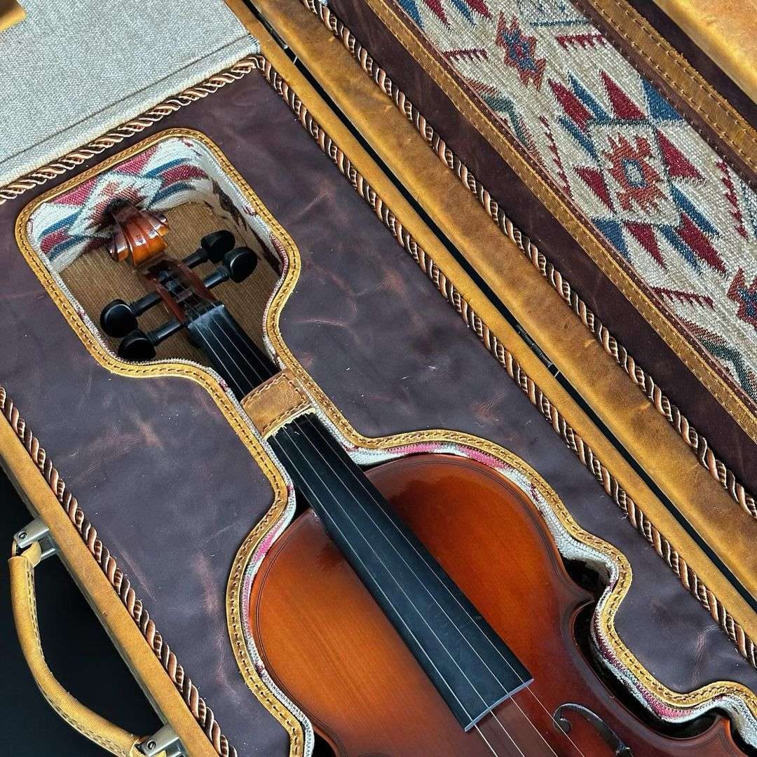Violin Hard Case Handmade from Fir Wood & Natural Leather - ShopiPersia