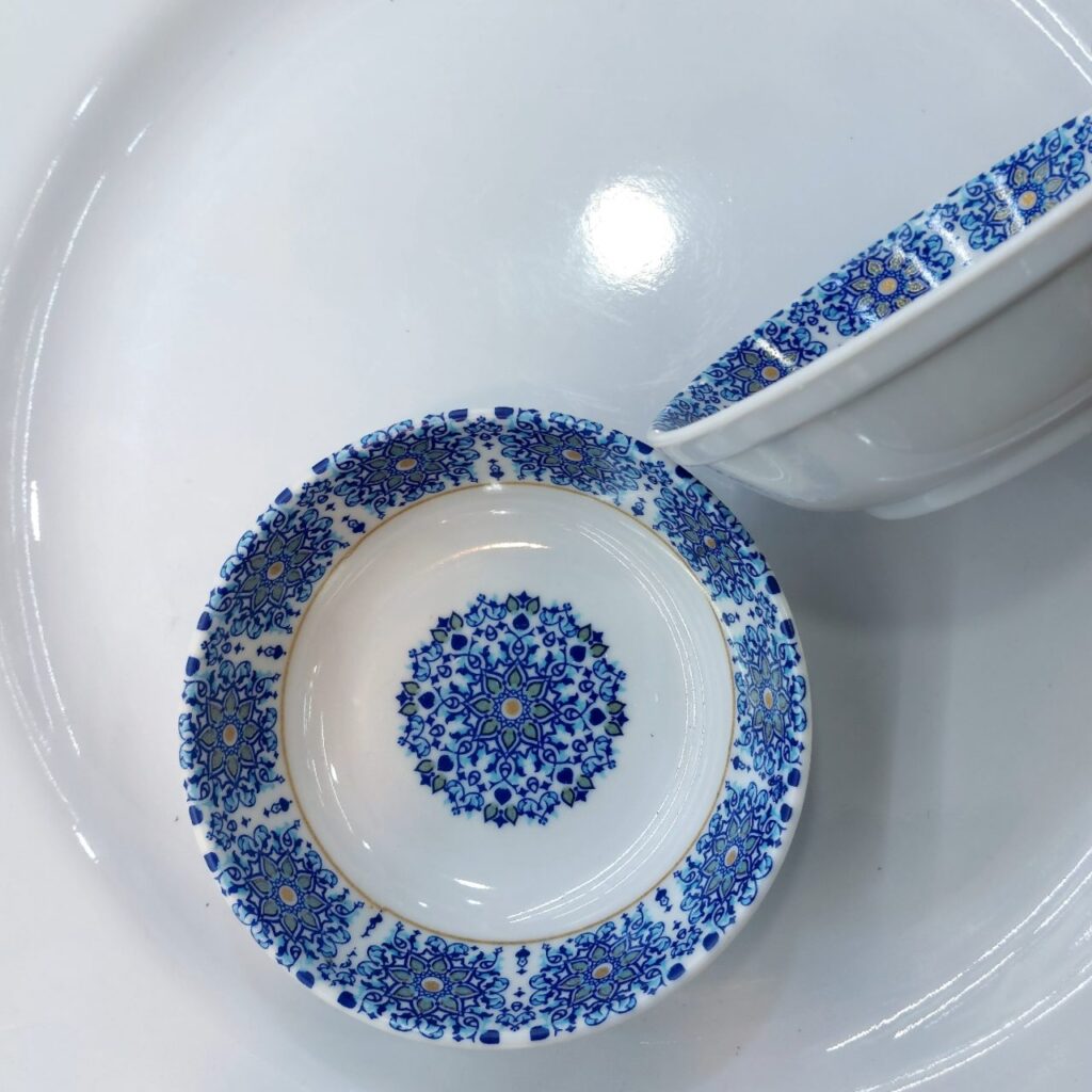 White Melamine Dinnerware Set for 6 Traditional Design - ShopiPersia