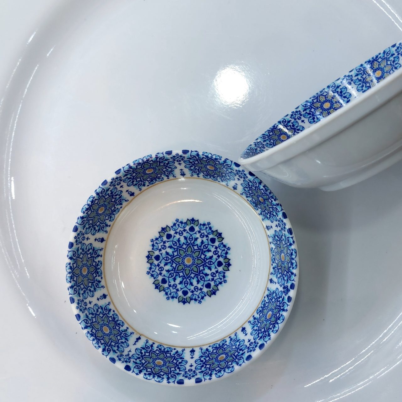 White Melamine Dinnerware Set for 6 Traditional Design - ShopiPersia