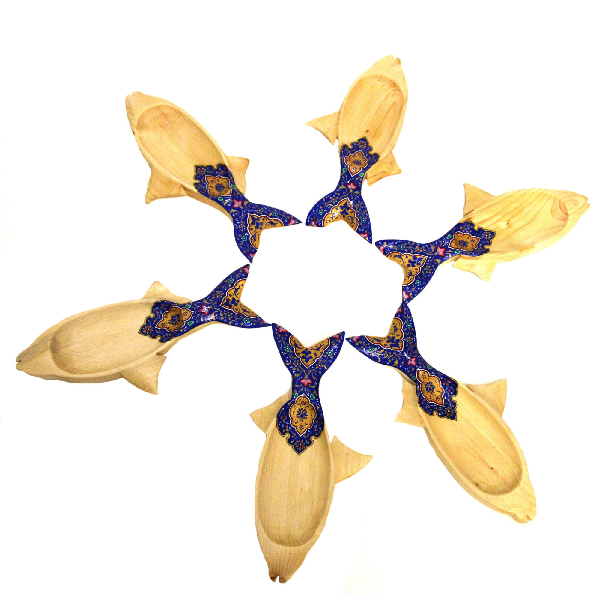 Wooden Haft Seen Set for Nowruz Traditional Fish Design - ShopiPersia