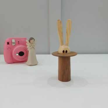 Wooden Toothpick Dispenser with Bunny Design Brown - ShopiPersia
