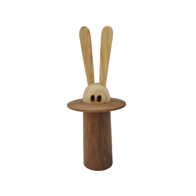 Wooden Toothpick Dispenser with Bunny Design Brown - ShopiPersia