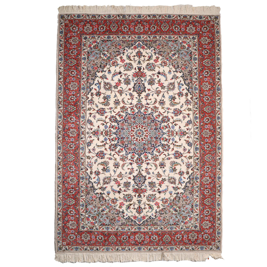 Authentic Persian Carpet with Wool Hand-Knotted in Ardakan Lachak ...
