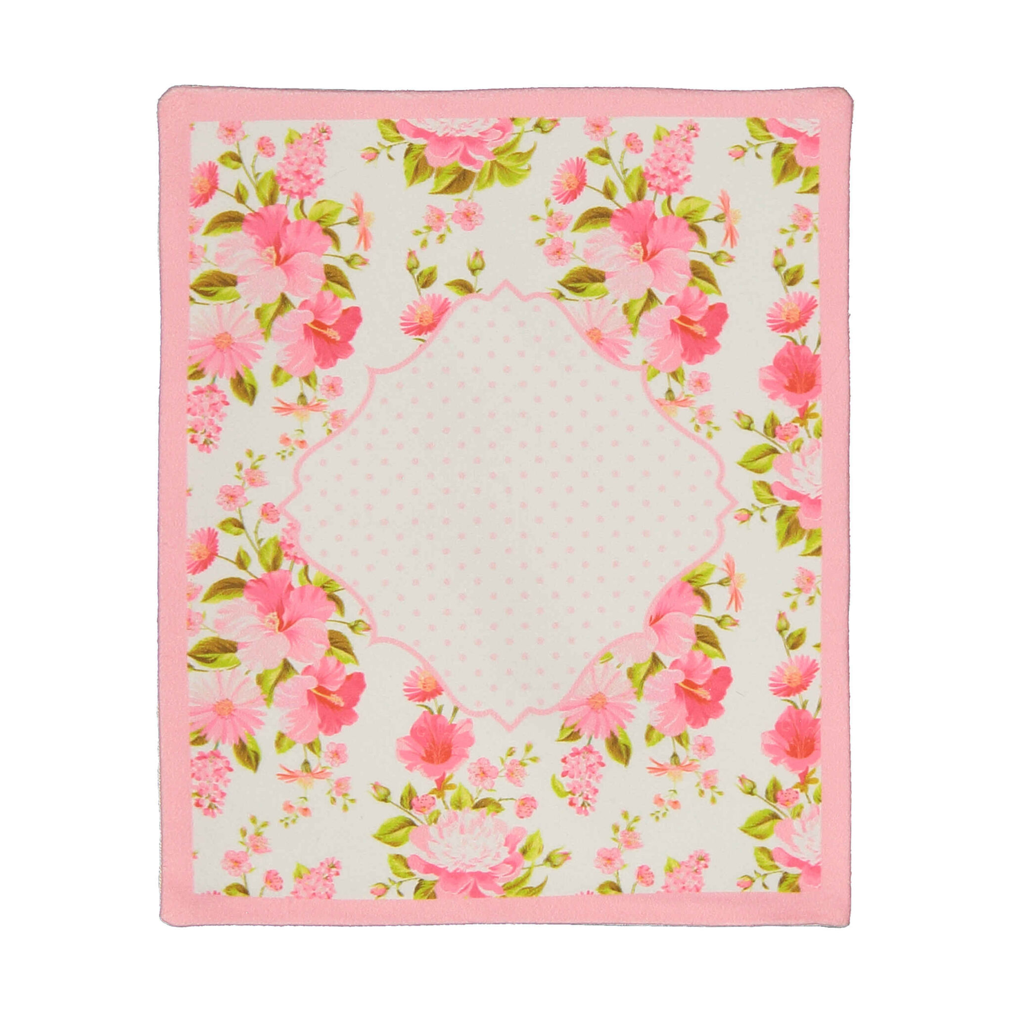 Islamic Prayer Mat Velvet Sajadah Floral Pink - ShopiPersia