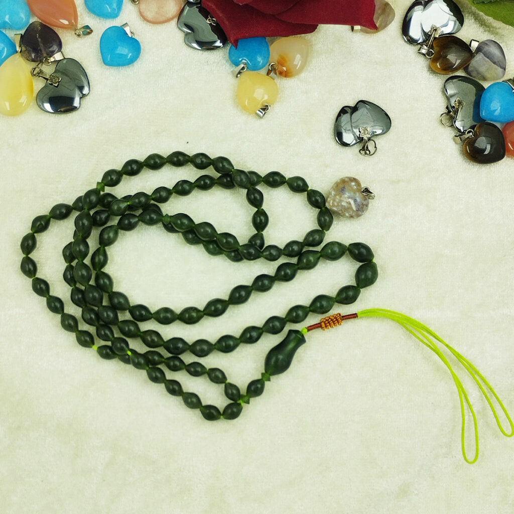 Afghan Shah Maghsoud Stone Rosary 101 Prayer Beads Tasbih Green ...