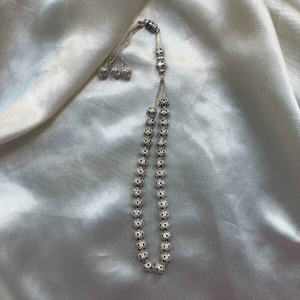 Islamic Silver Rosary with 33 Prayer Beads Tasbih Hamid - ShopiPersia