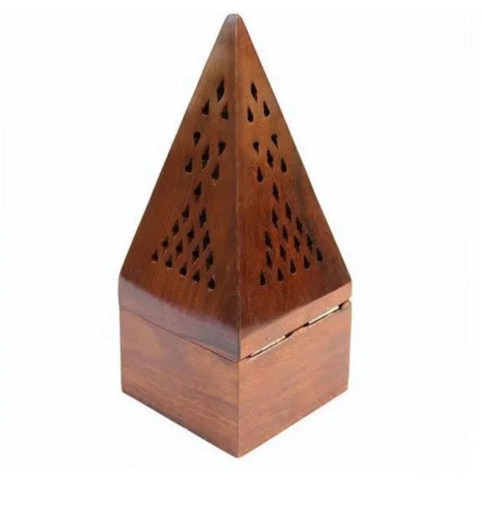 Wooden Esfand and Bakhoor Burner - Pyramid - ShopiPersia