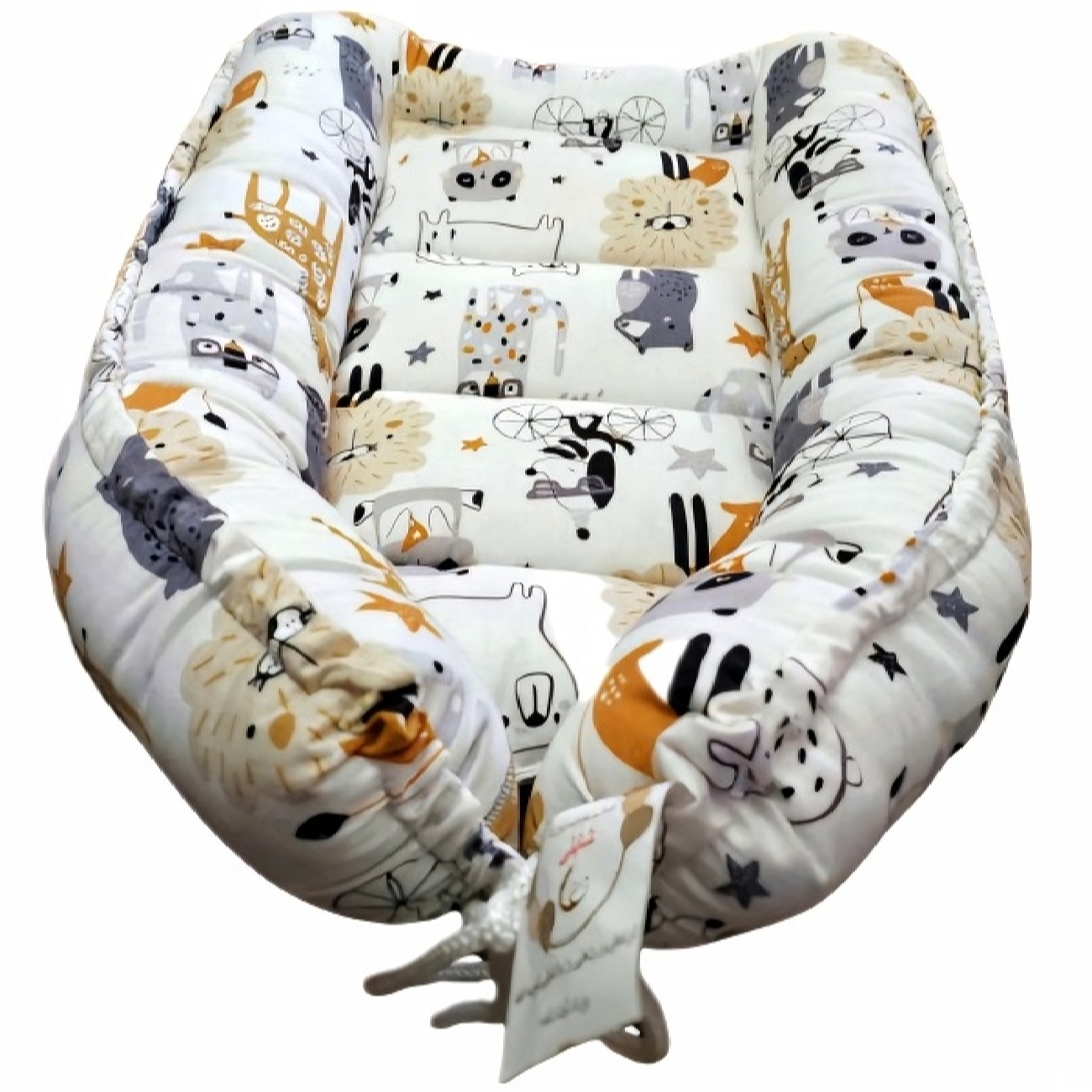 3 Piece Cotton Baby Nest Set with Animal Design - ShopiPersia