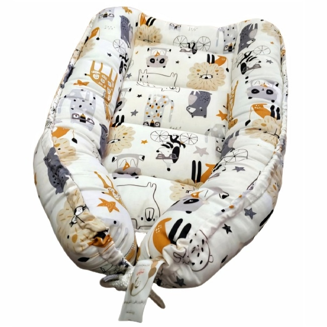 3 Piece Cotton Baby Nest Set with Animal Design - ShopiPersia