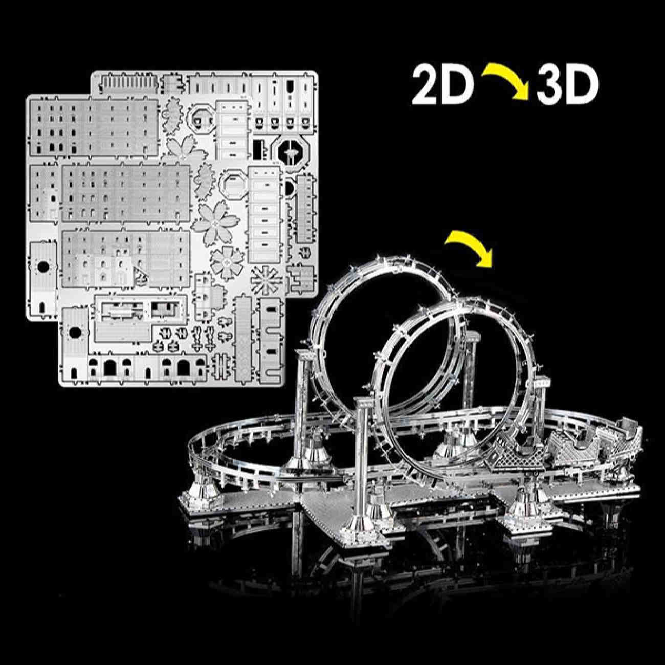 3D Metal Puzzle - Roller Coaster Model Kit - ShopiPersia