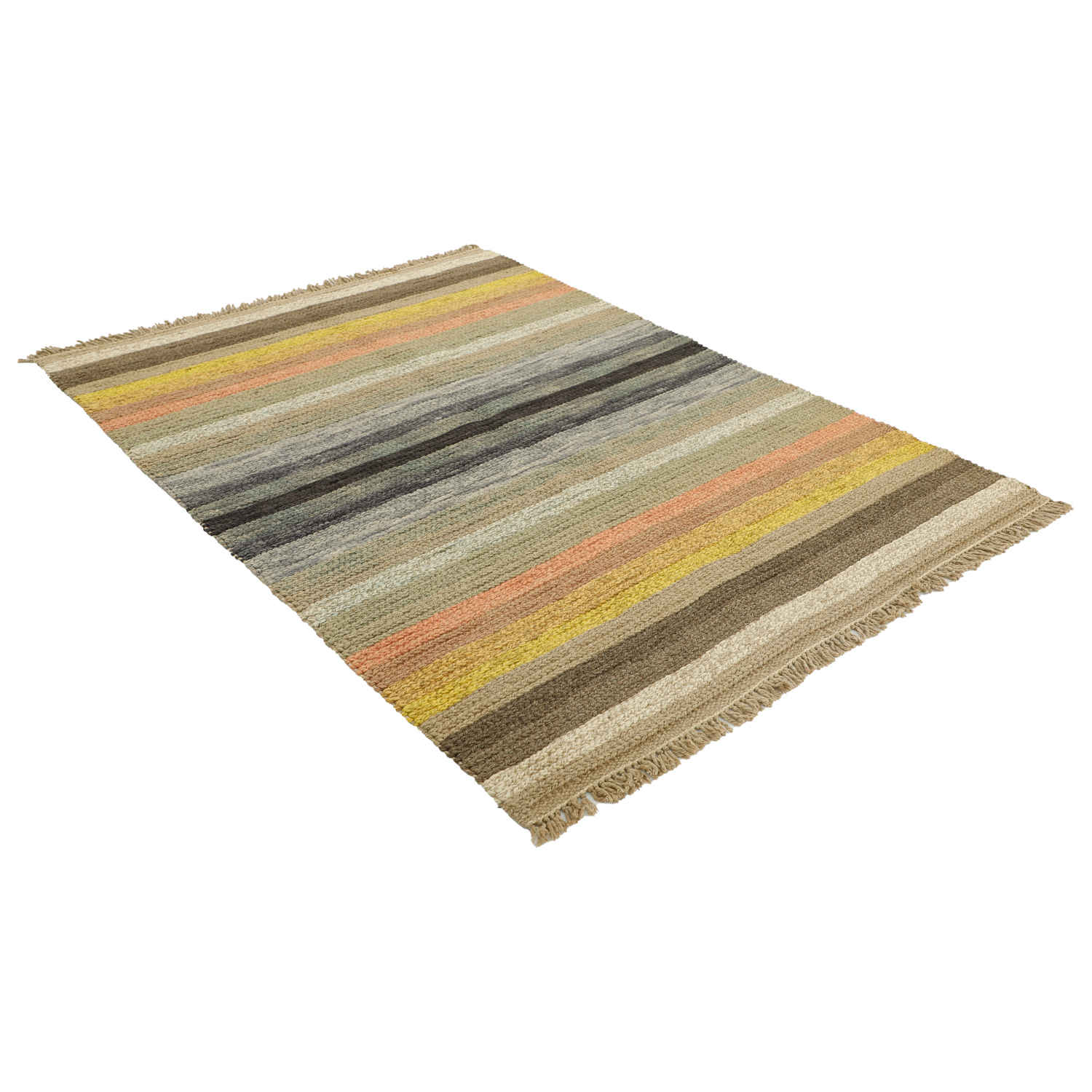 Artisanal Genuine Persian Gabbeh Wool Rug Handwoven Striped - ShopiPersia