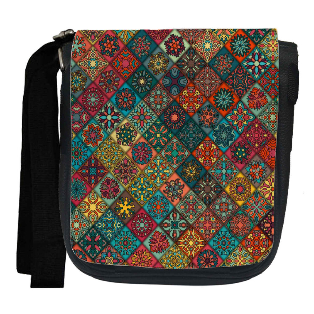 Crossbody Shoulder Bag with Traditional Eslimi Design - ShopiPersia