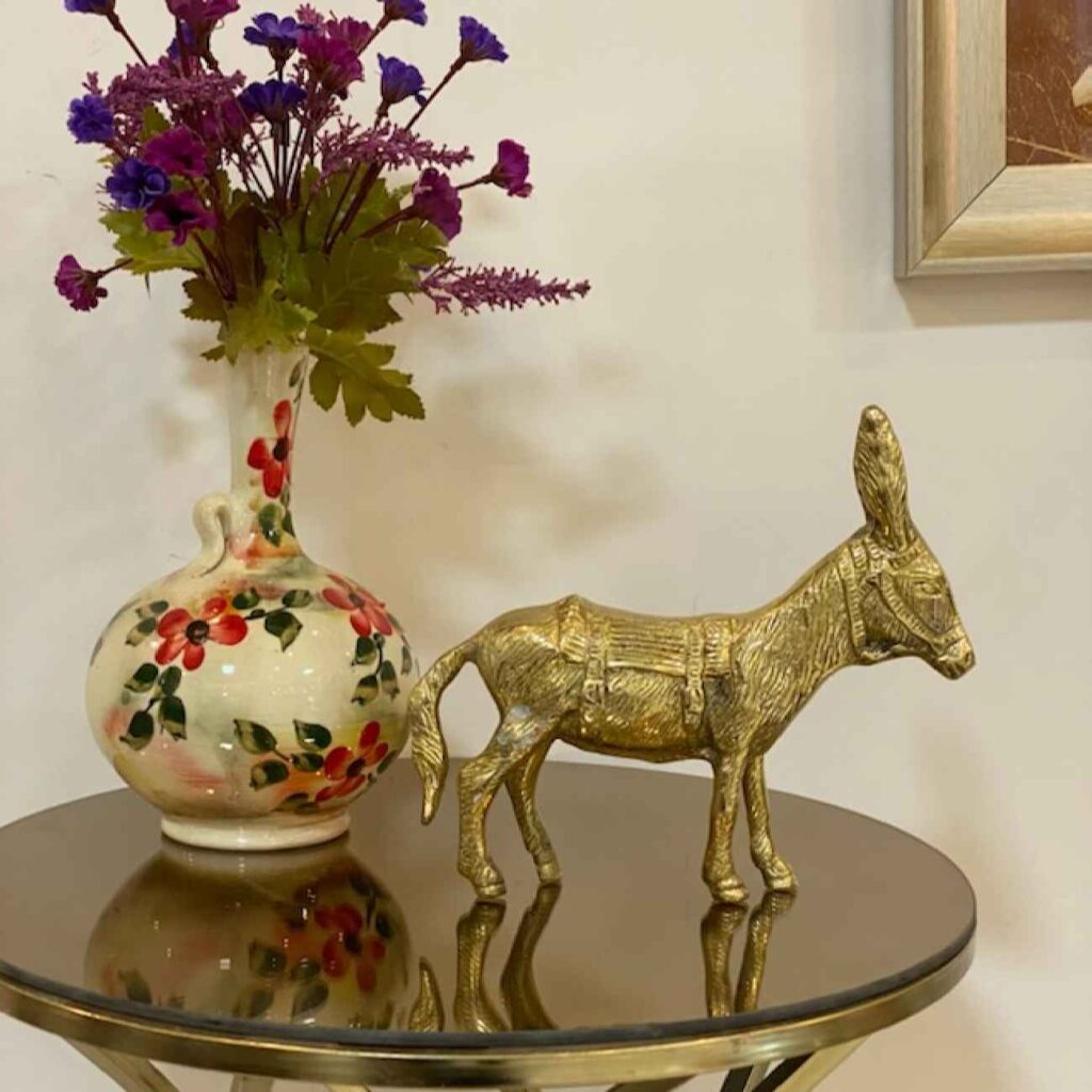 Decorative Brass Donkey Figurine - Rustic Farm Decor - ShopiPersia