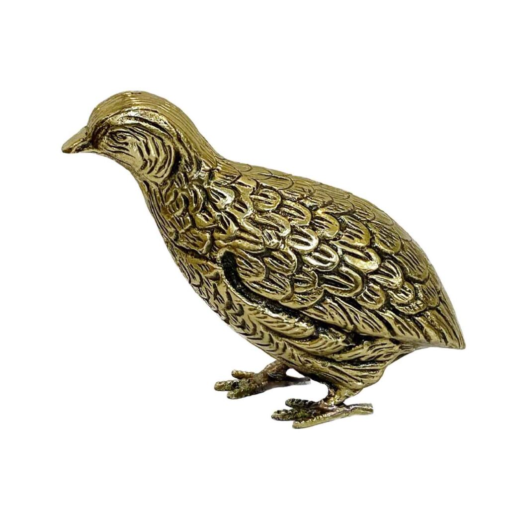 Decorative Brass Partridge Figurine - Bird Art Sculpture - ShopiPersia