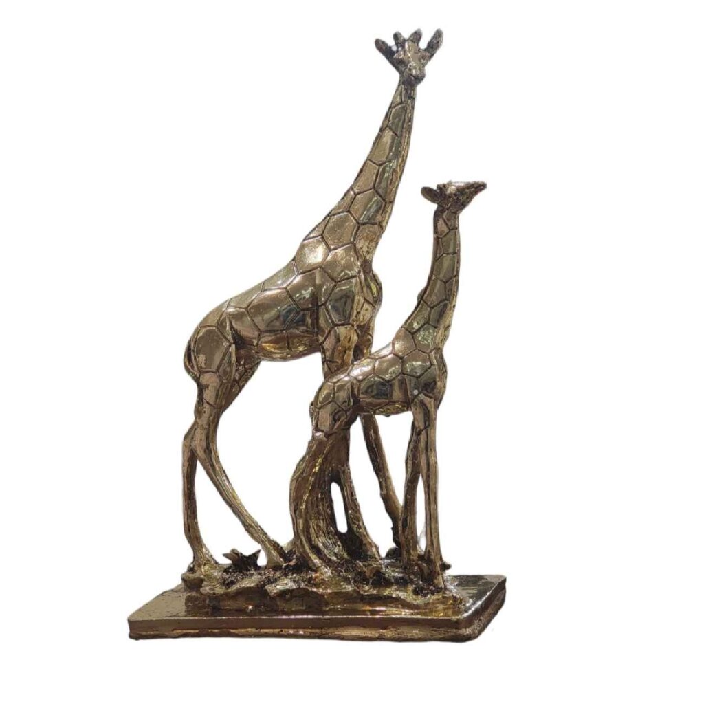 Decorative Golden Giraffe Figurine - Tall Safari Animal Sculpture ...