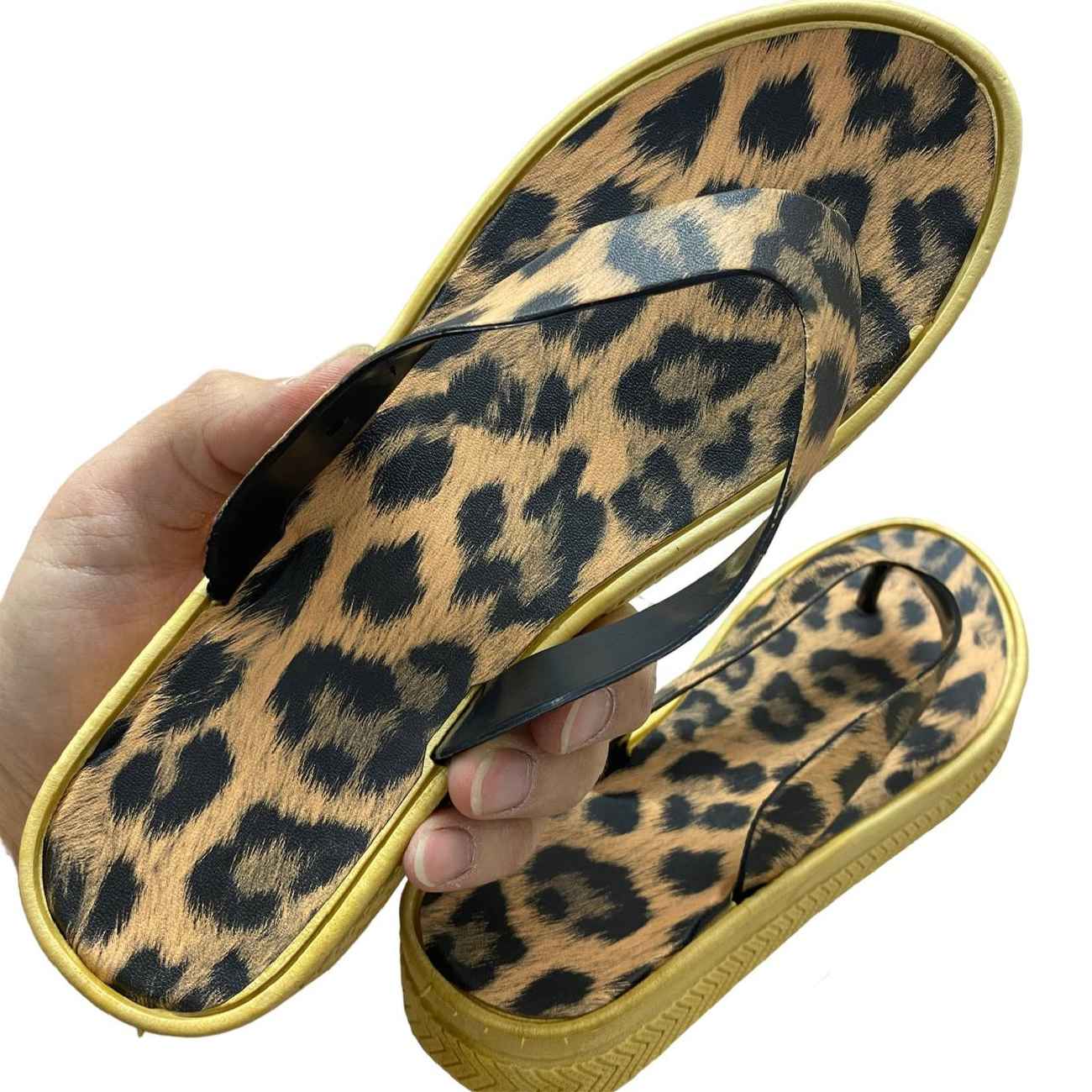 Flip Flop Thong Slippers with Leopard Design for Women - ShopiPersia