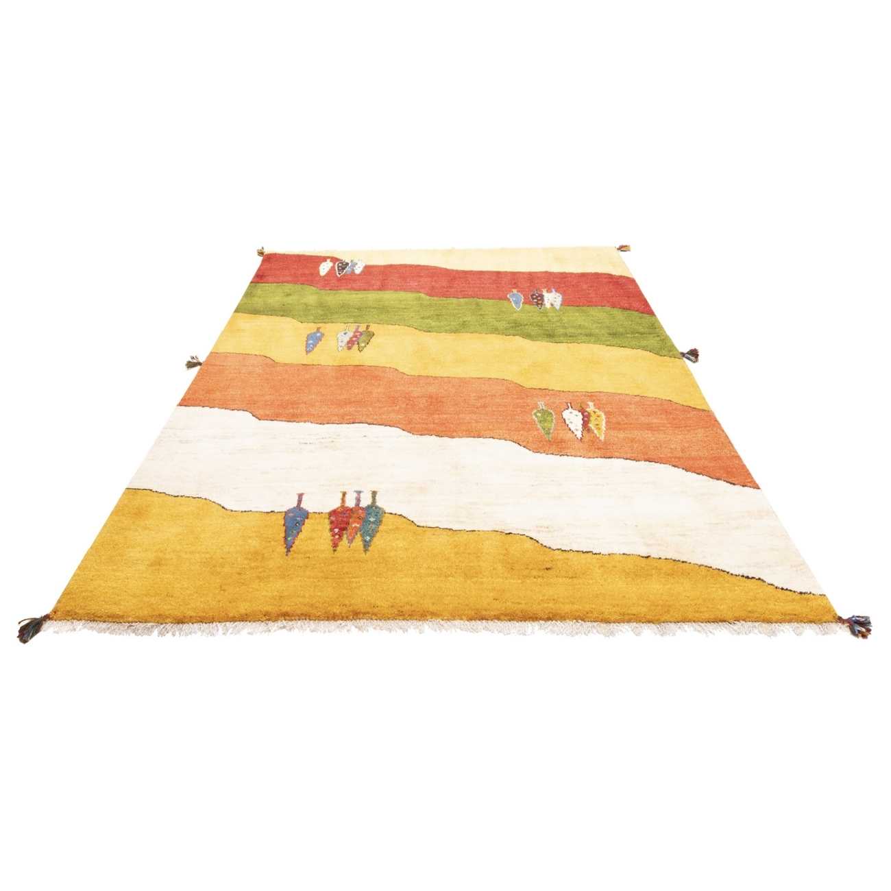 Genuine Persian Gabbeh Wool Rug Handwoven in Fars Yellow Tree - ShopiPersia