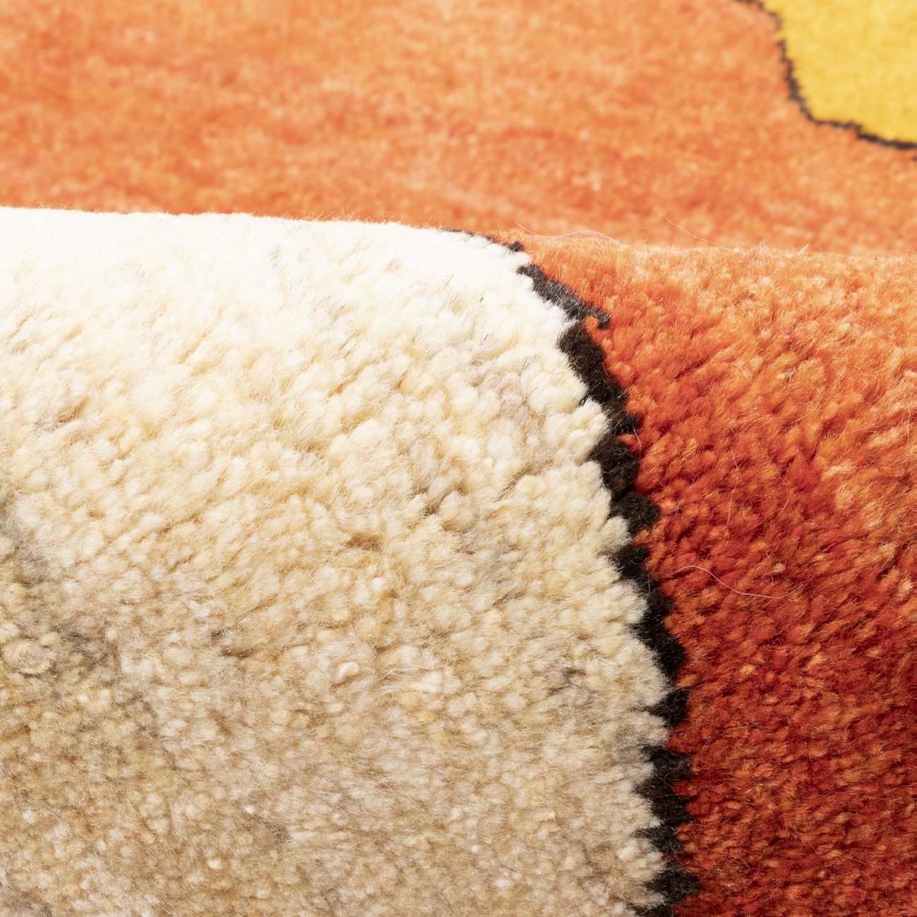 Genuine Persian Gabbeh Wool Rug Handwoven in Fars Yellow Tree - ShopiPersia