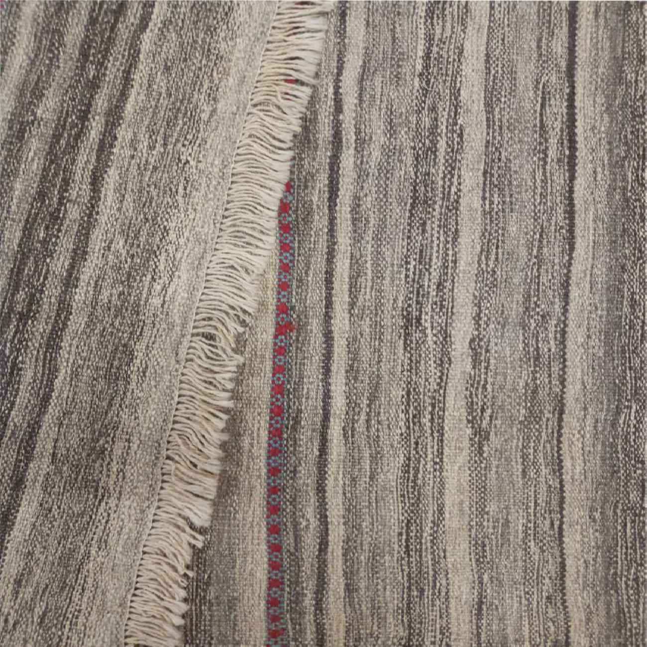 Genuine Persian Wool Kilim Rug Handwoven Striped Cream - ShopiPersia