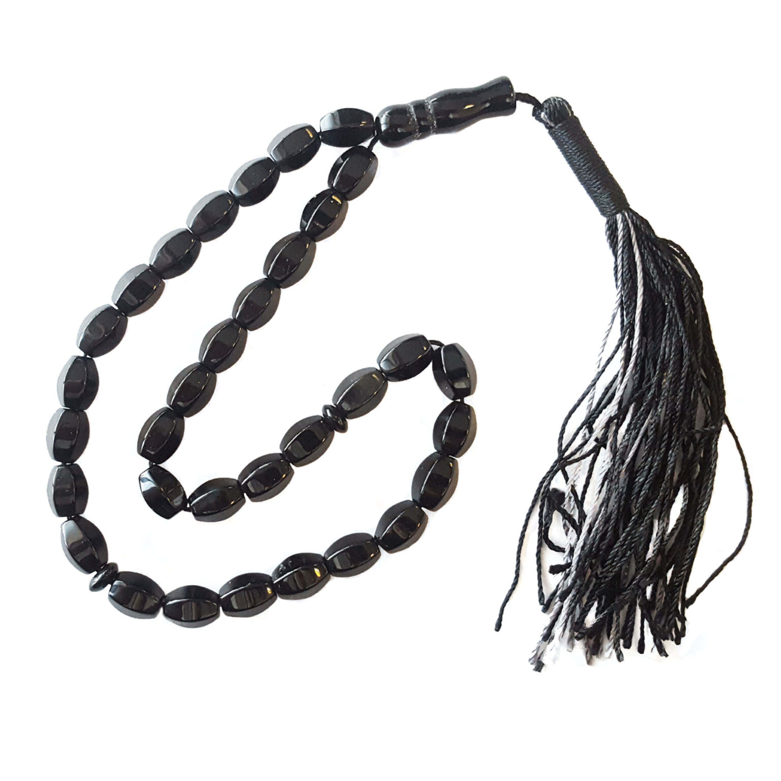 Islamic Black Onyx Rosary Crafted with 33 Prayer Beads Tasbih - ShopiPersia